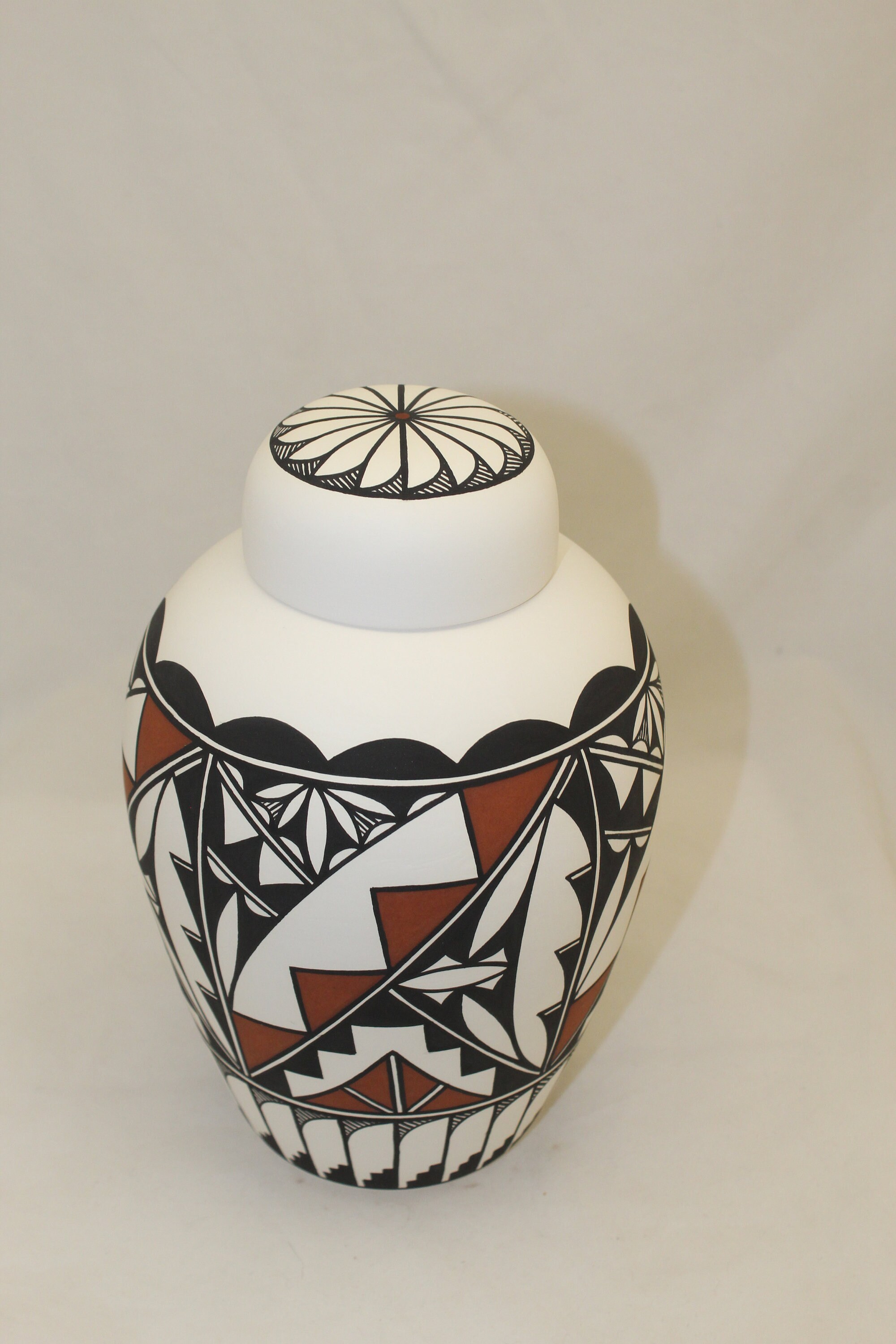 Native American Urn Ceramic Jar with Lid, Adult Cremation Urn, Urn for ...
