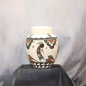 Kokopelli Native American Ceramic Adult Cremation Urn, Hand Painted ...