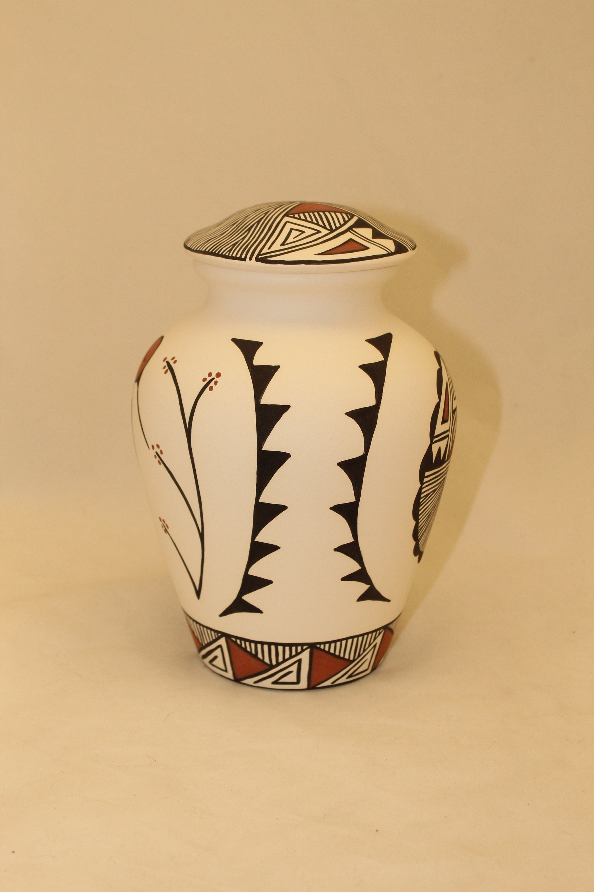 Native American Adult Cremation Urn, Hummingbird Hand Painted Large ...