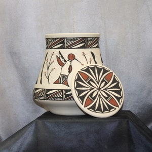 Native American Urn Ceramic Jar With Lid, Hummingbird Adult Cremation ...