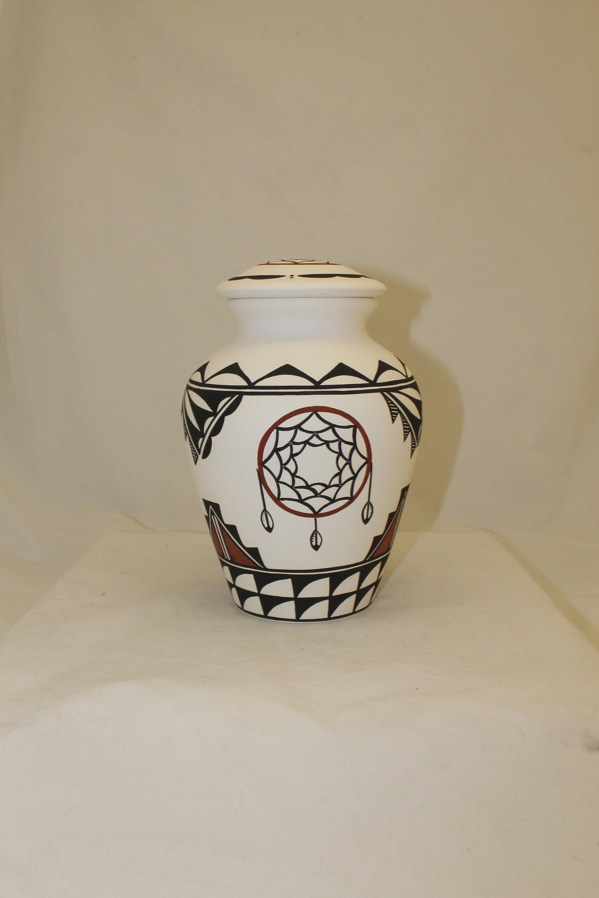 Native American Hand Painted Large Cremation Urn, Native American Art ...