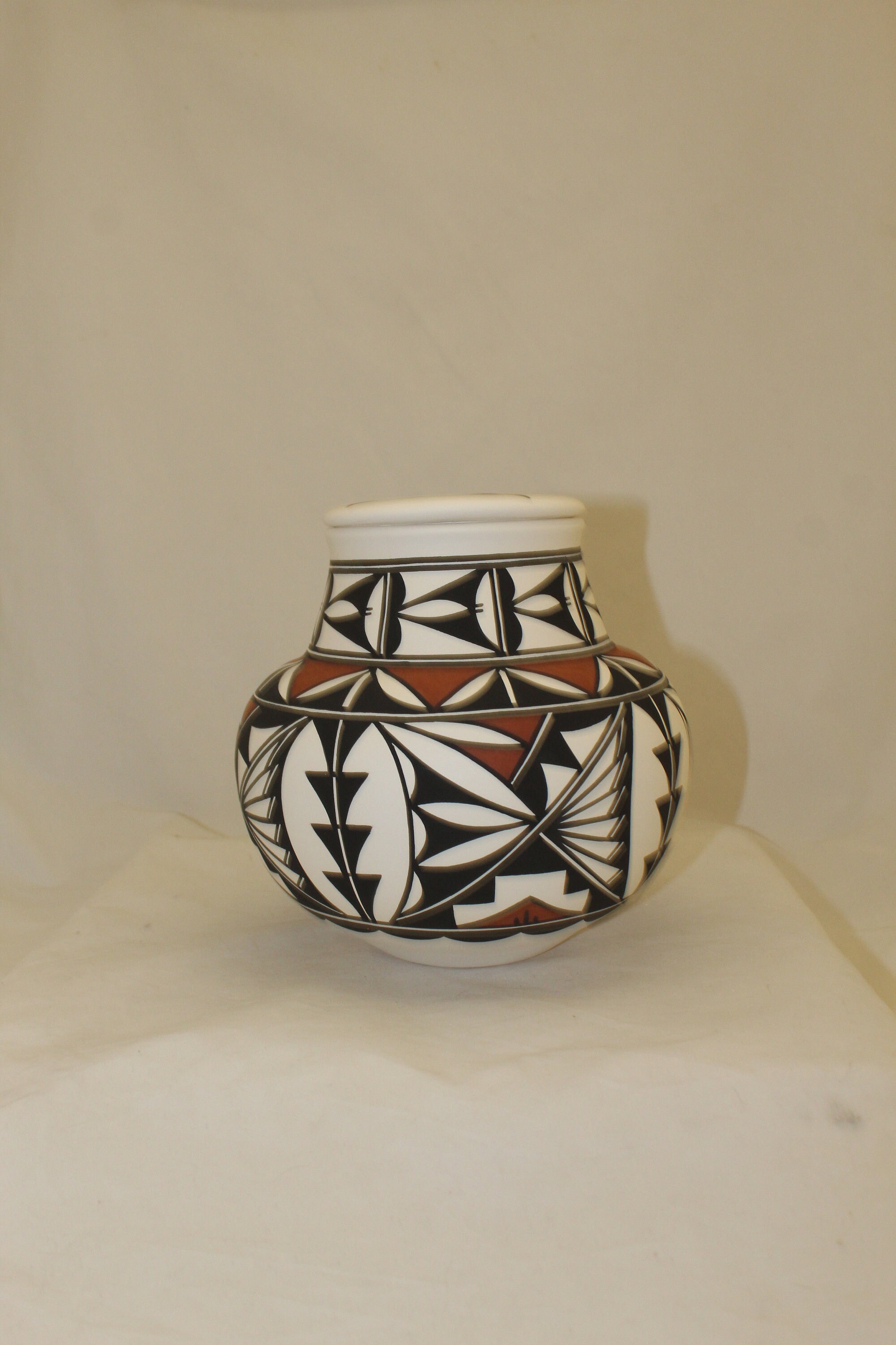 Native American Adult Cremation Urn, Terra Cotta and Black Hand Painted ...