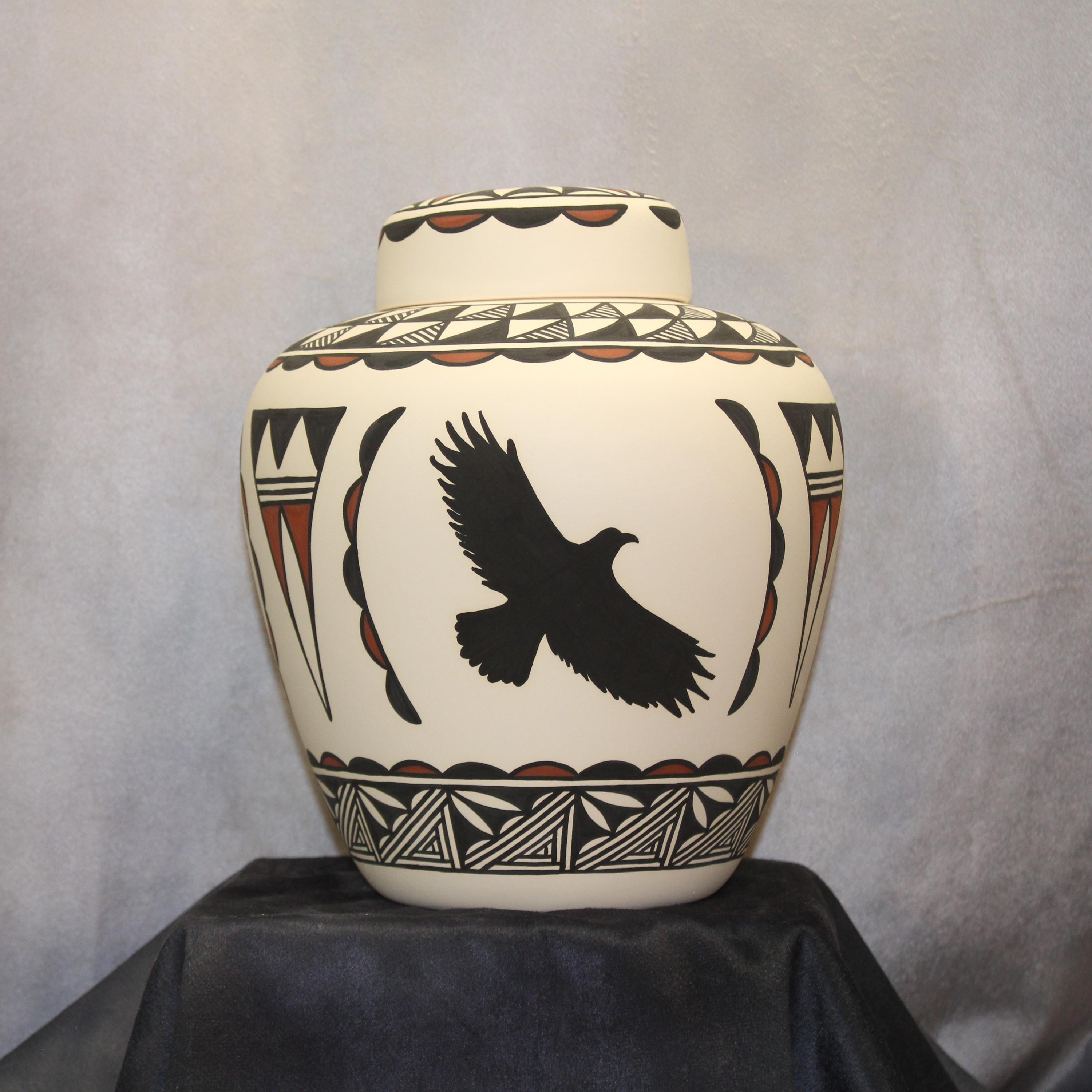 Native American Extra-Large Urn for Human Ashes with an eagle design ...