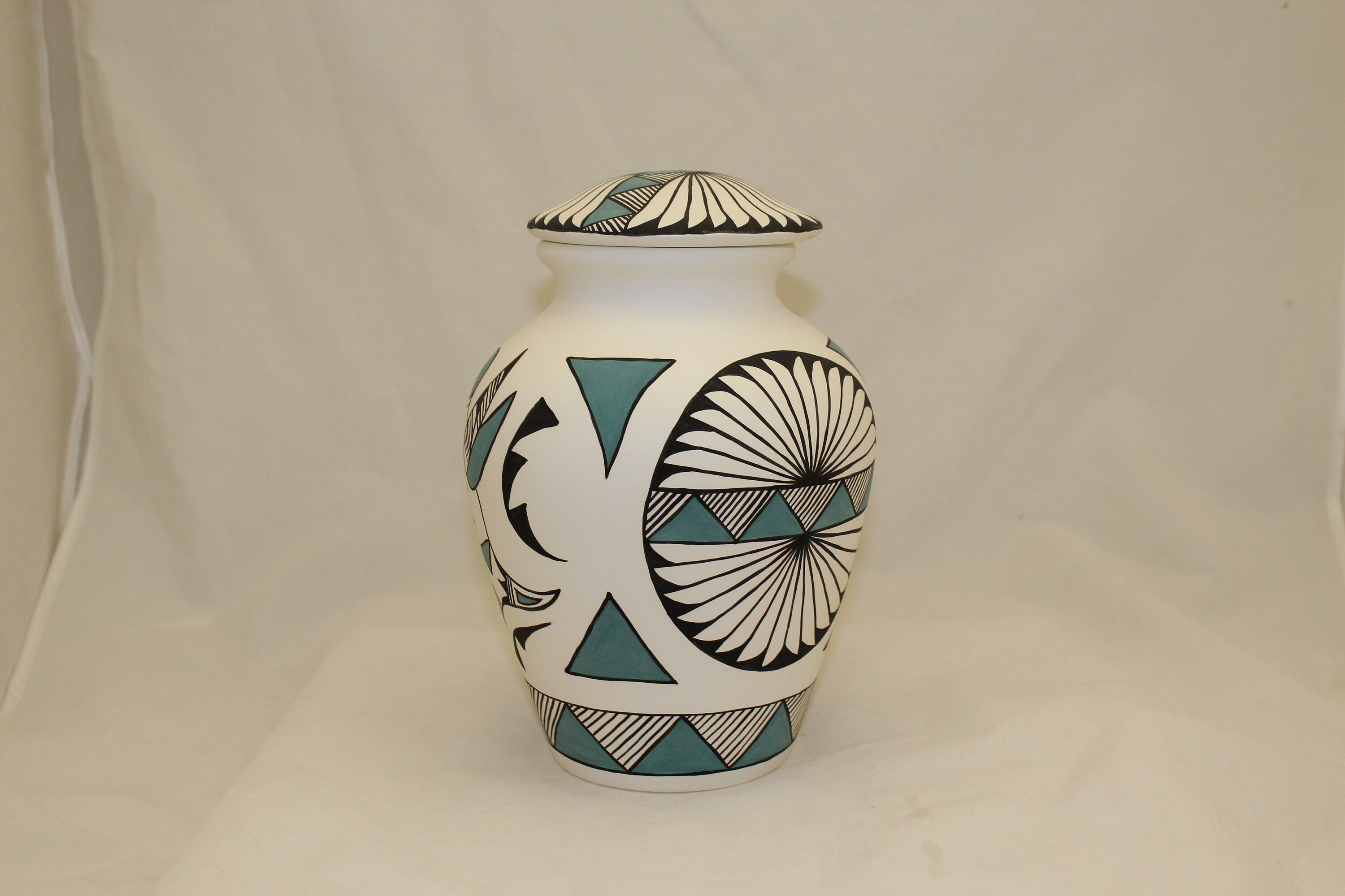Native American Ceramic Adult Cremation Urn, Hand Painted Large ...