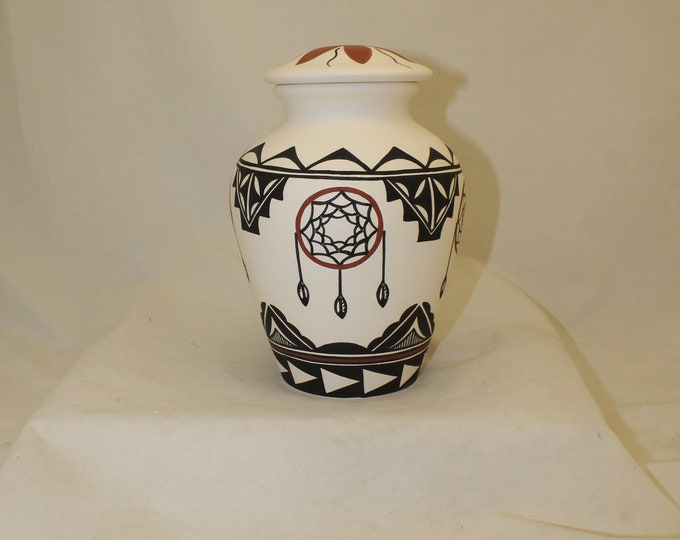 Dream Catcher Native American Hand Painted Large Cremation Urn, Native ...