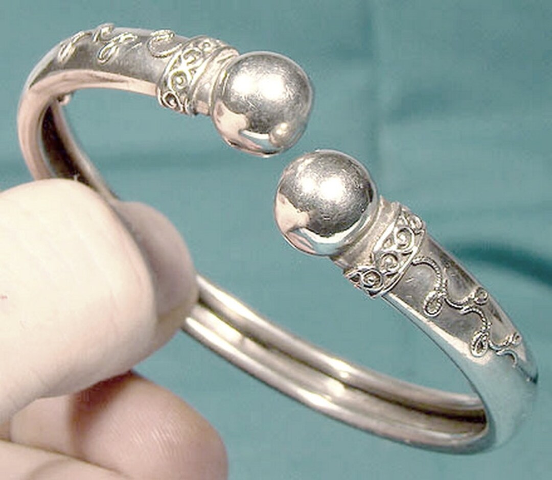 Sterling Silver Wirework Ball Open End Bracelet 1880s-1900 - Etsy