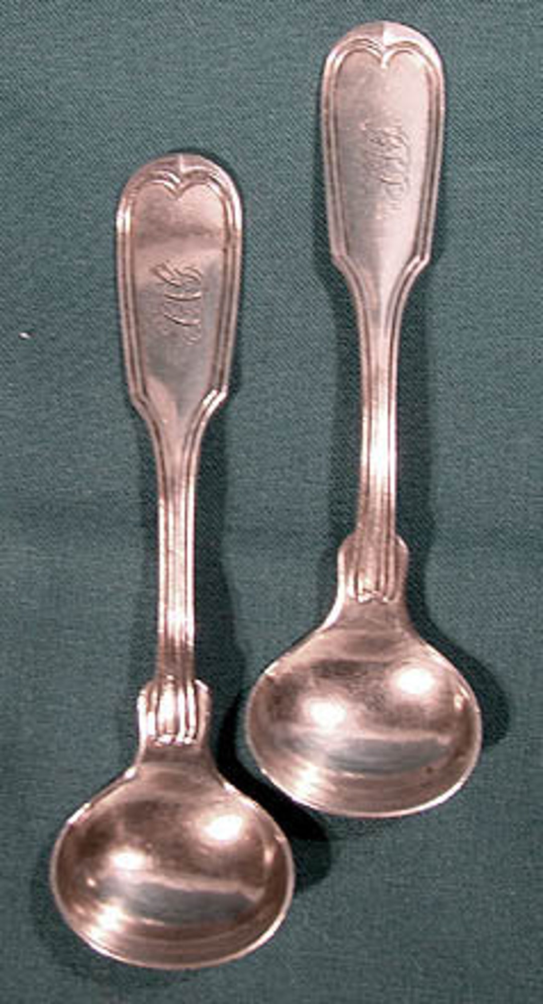 Pair Albert Coles Coin Silver Master Salt Spoons American 1835-1875 ...