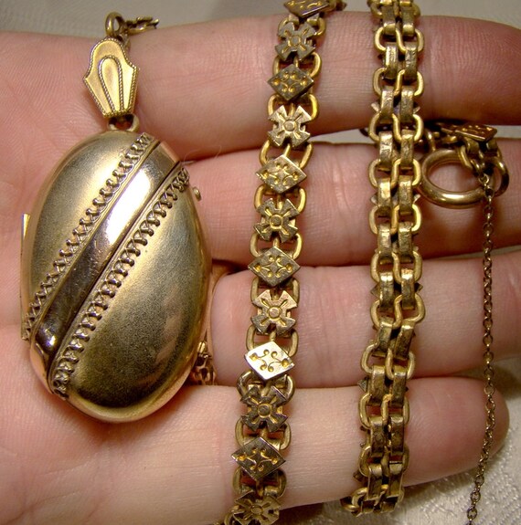 Victorian Gold Filled Photo Locket Necklace With Rolled Gold - Etsy