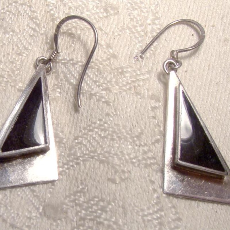 Triangle Onyx Earrings - Etsy