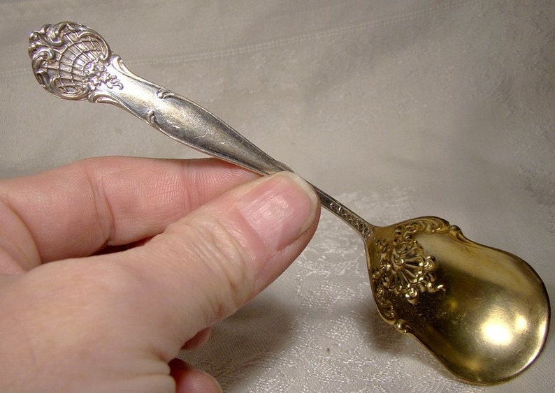 Antique Towle Stuart Sterling Silver Sugar Spoon 1880s Gilt | Etsy