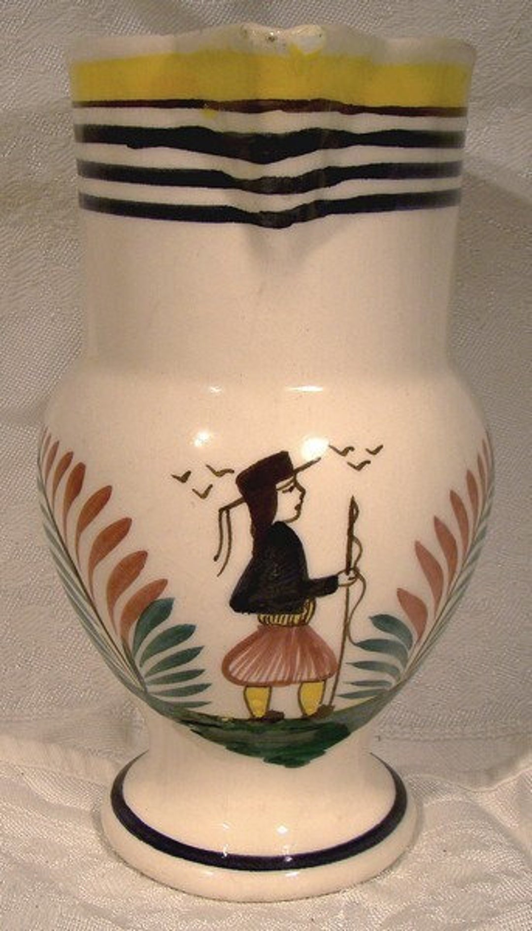 Quimper France Art Pottery Pitcher 1960s - Etsy