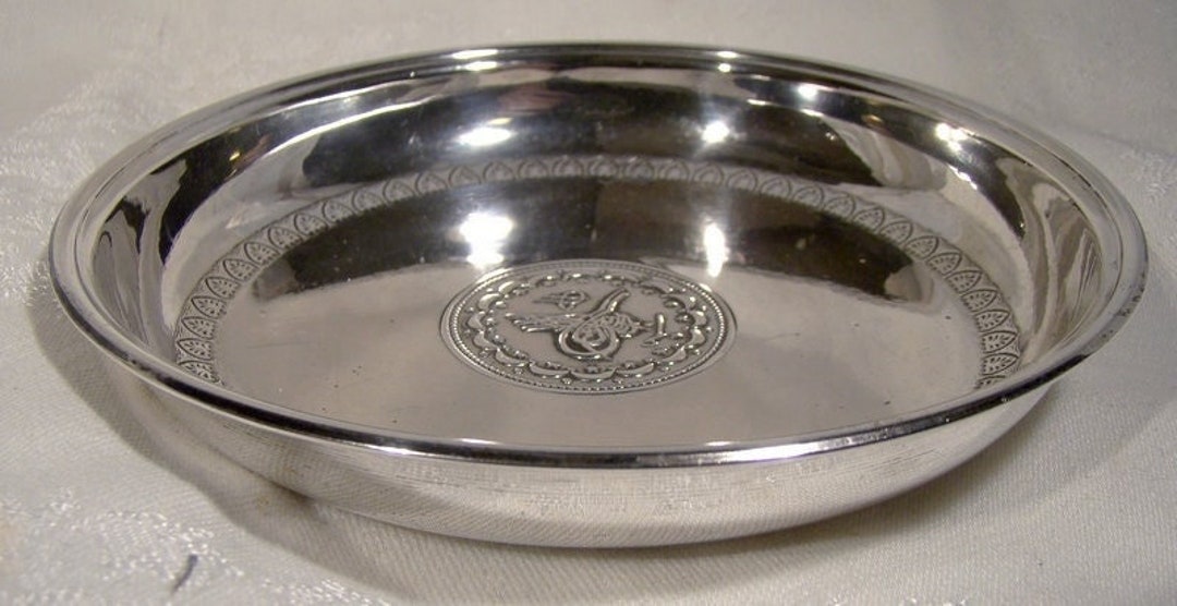 Turkish 800 Silver Dish 1950s 1960 Tugra Design 5-5/8" Across - Etsy