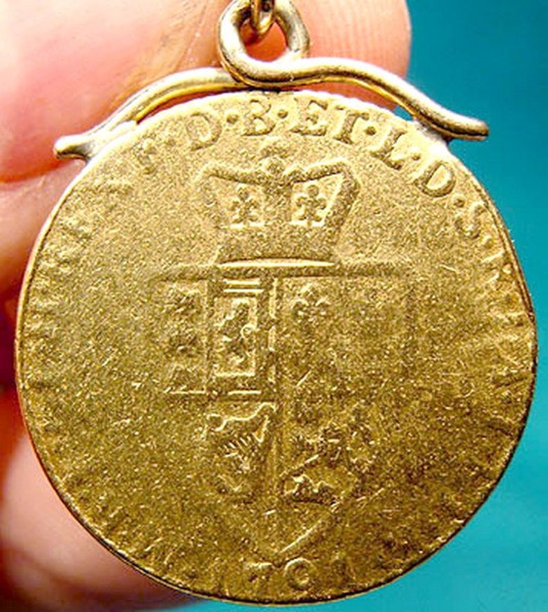 George III 1791 Spade Guinea Coin Necklace Pendant Genuine 22K Gold ...