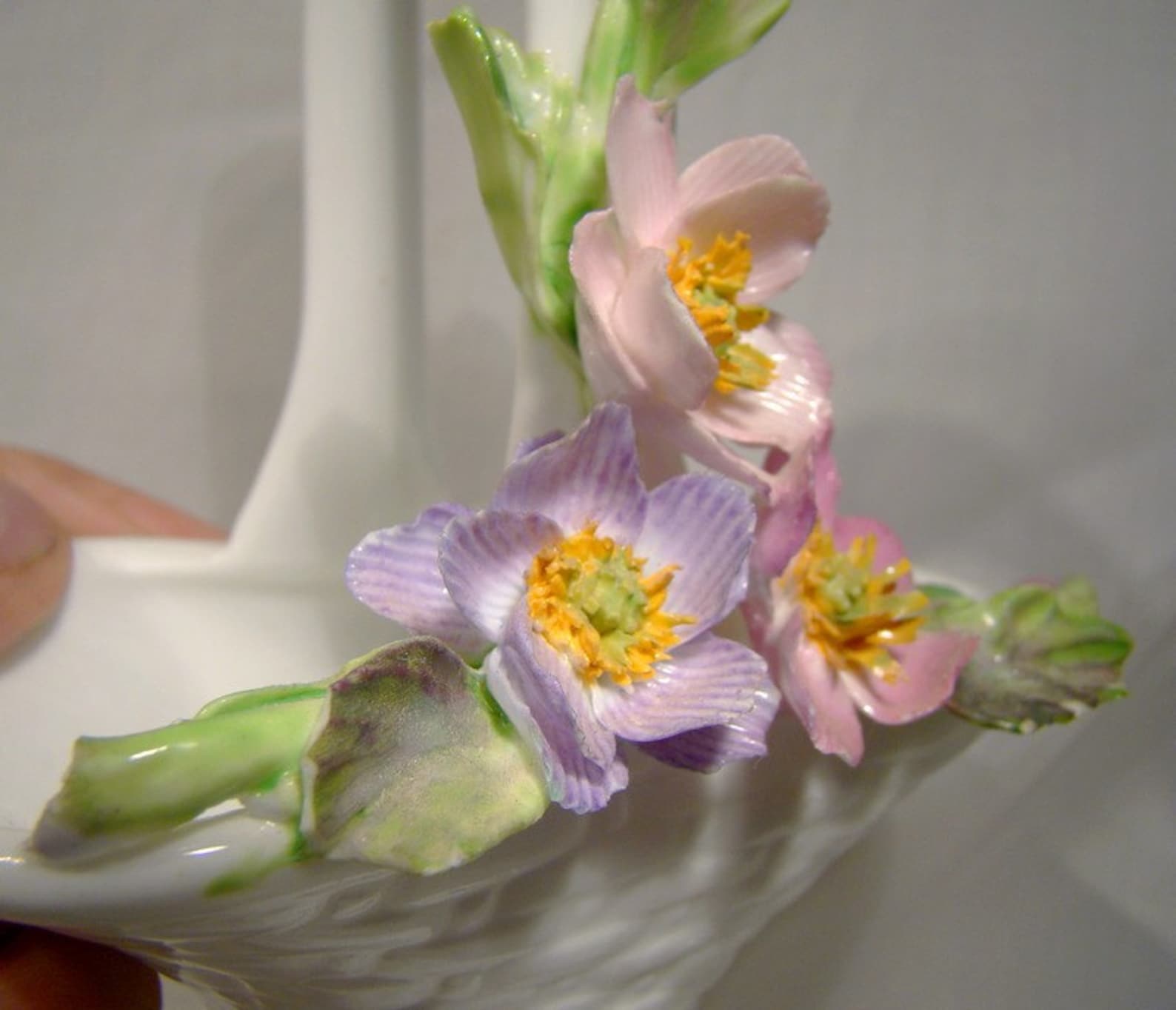 Crown Staffordshire Hand Painted Floral Basket With Bocage Flowers ...