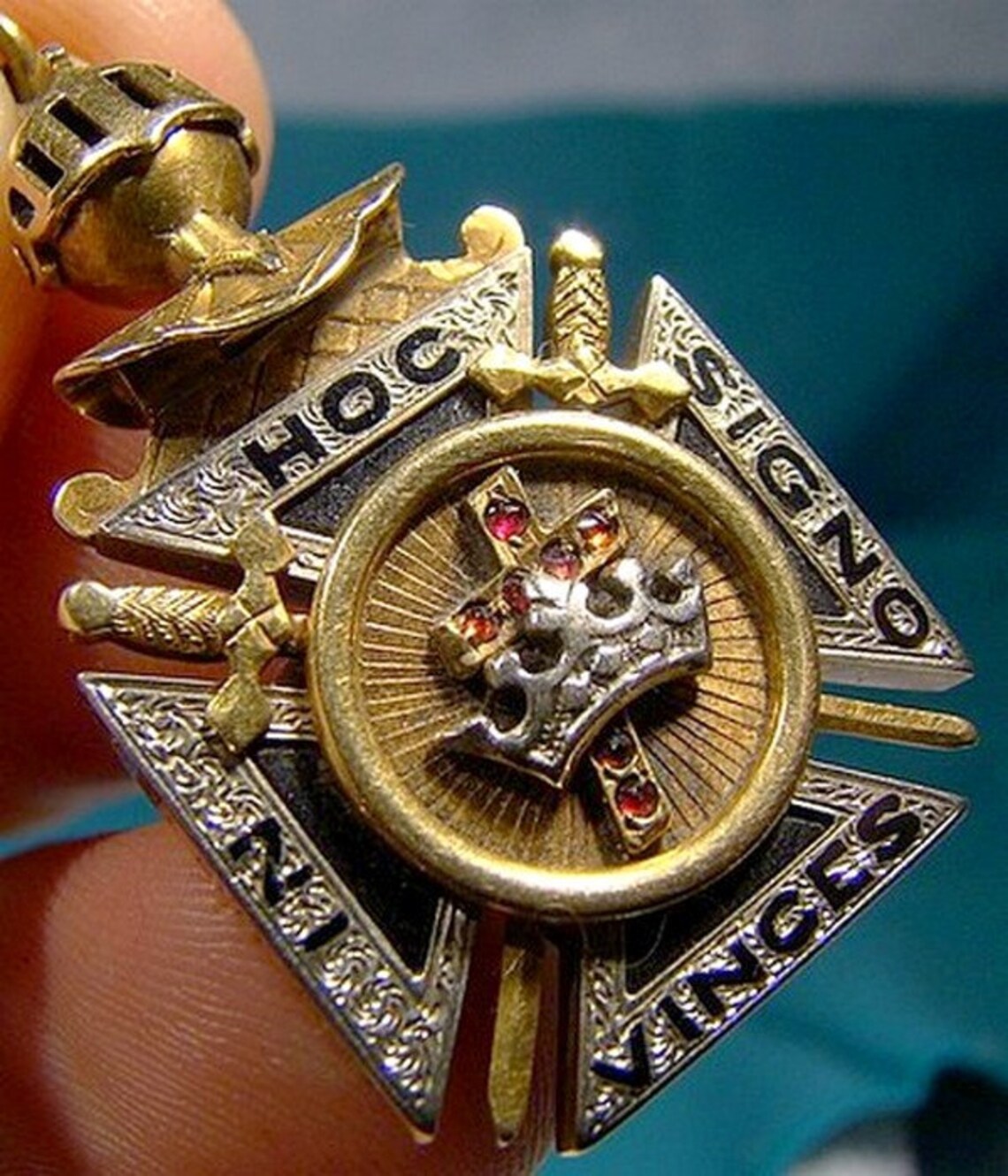 14K Knight Templar York Rite Jewel Watch Fob With Garnets 1920s - Etsy