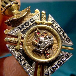 14K Knight Templar York Rite Jewel Watch Fob With Garnets 1920s - Etsy