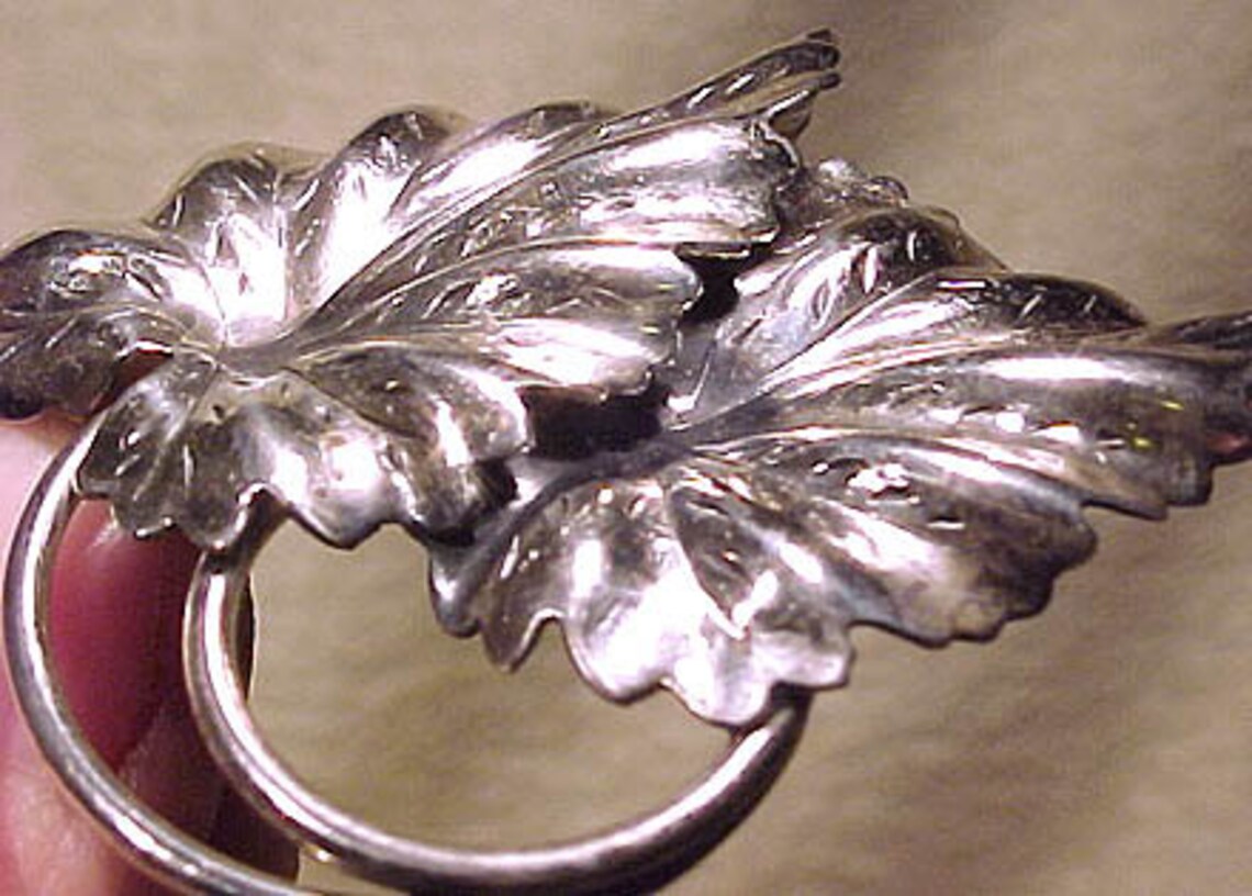 Danecraft Double Leaf Sterling Pin Brooch Late 1930s Early 1940s - Etsy