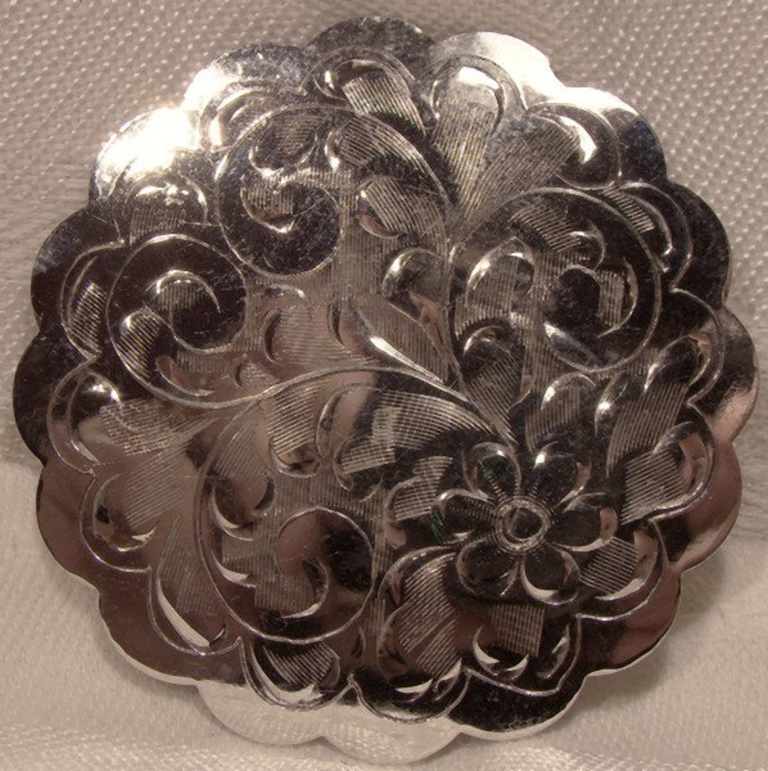 Forstner Sterling Silver Engraved Round Brooch 1960s 1970s - Etsy
