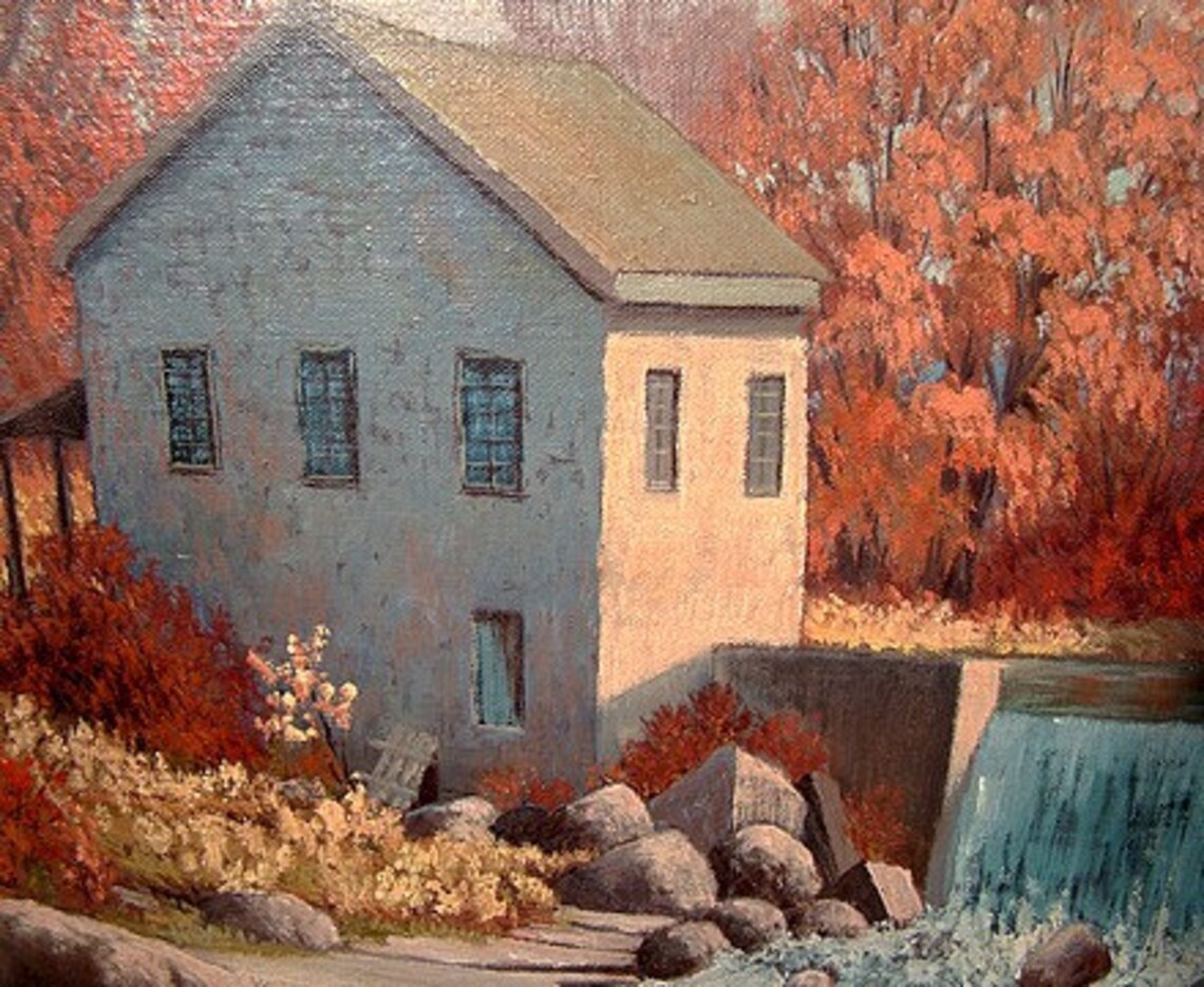 Frank E Cavell (canada 1909-80) Landscape Oil on Board Painting 1950s ...