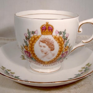 Tuscan Queen Elizabeth II Coronation Teacup and Saucer 1953 English ...