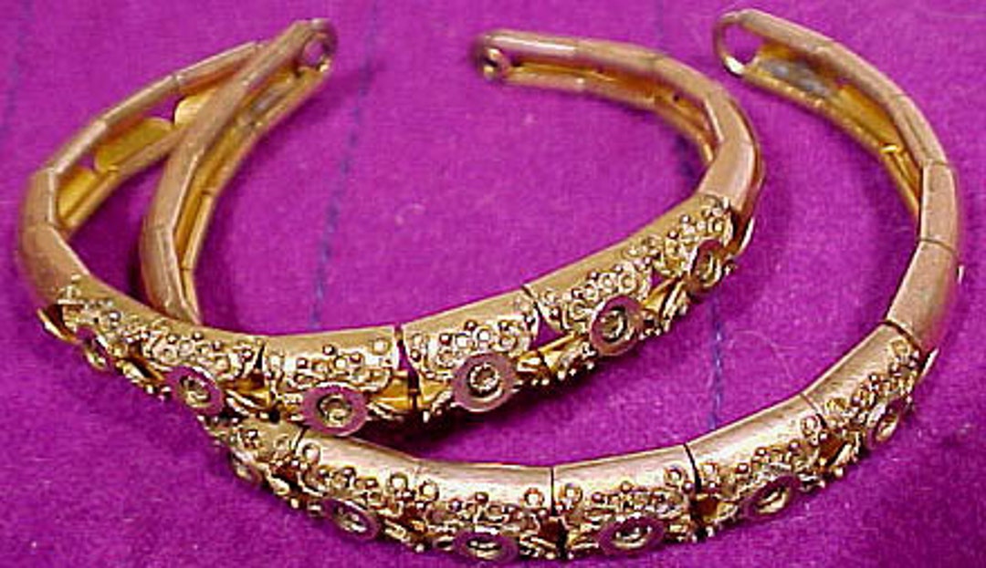 Pair Victorian Gold Filled Wirework Spring Bangle Bracelets 1880s - Etsy