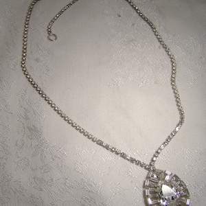Jay Flex STERLING Silver White Rhinestone Necklace 1950s - Etsy