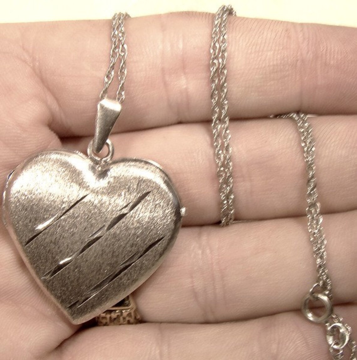 Heart Sterling Silver Locket & Chain Necklace 1970s - Etsy