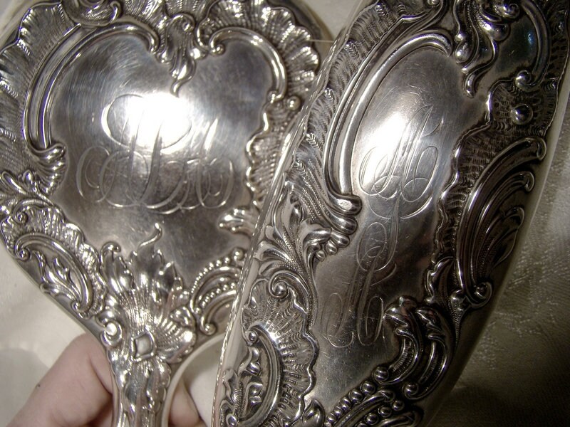 Howard Company Sterling Silver 4 Piece Brush and Mirror Set 1890s - Etsy