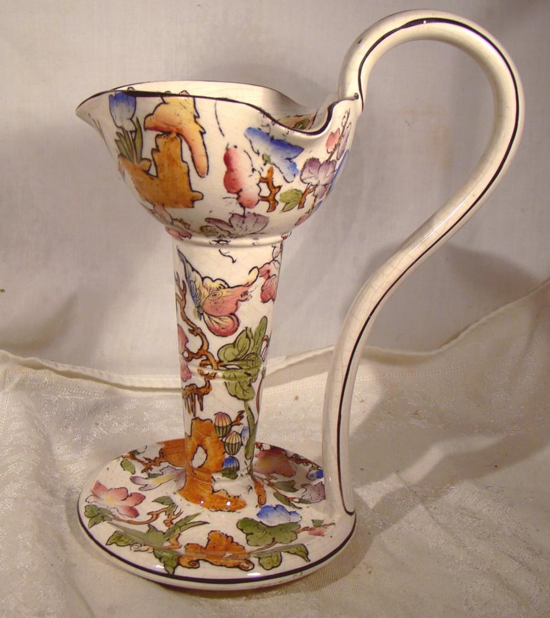 Wardle Art Nouveau Pratt's Cavendish Pottery Handled Floral Candlestick ...