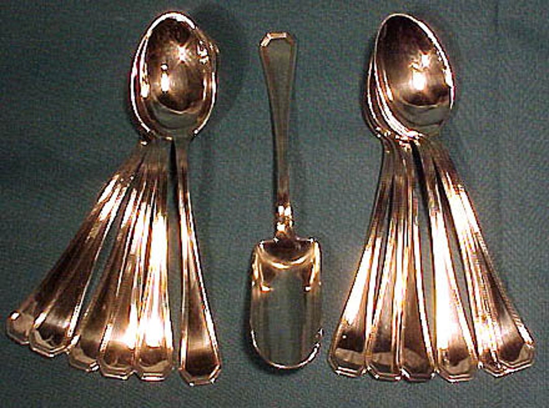 12 Greggio Rino Italy 800 Silver Demitasse Spoons With Sugar Spoon Set ...