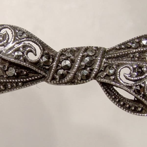 Marcasite Bow Brooch - Etsy
