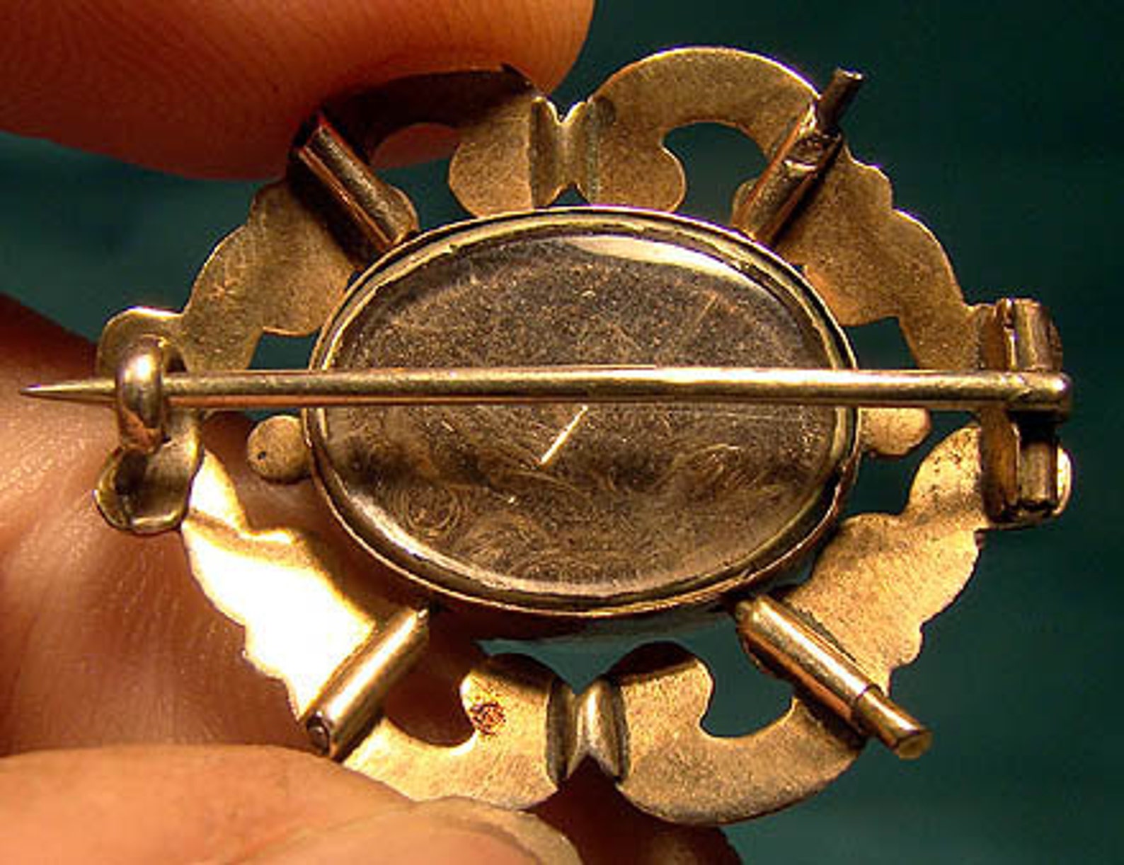 Antique Victorian 9K Double Sided HAIR BROOCH 1860-80 - Etsy Canada