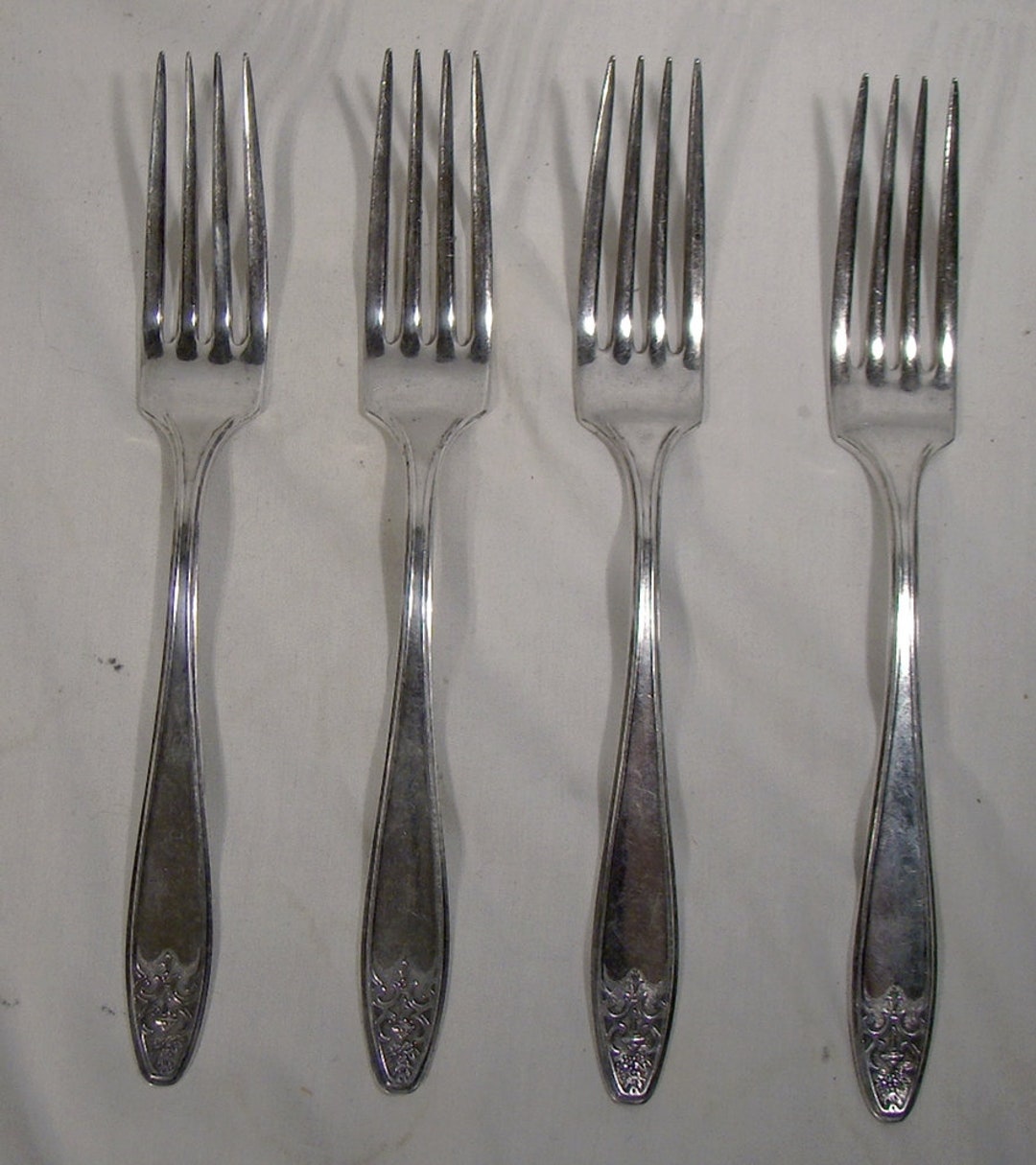4 Rogers Princess or Lady Doris 7" Silver Plated Luncheon Forks 1929 - Etsy
