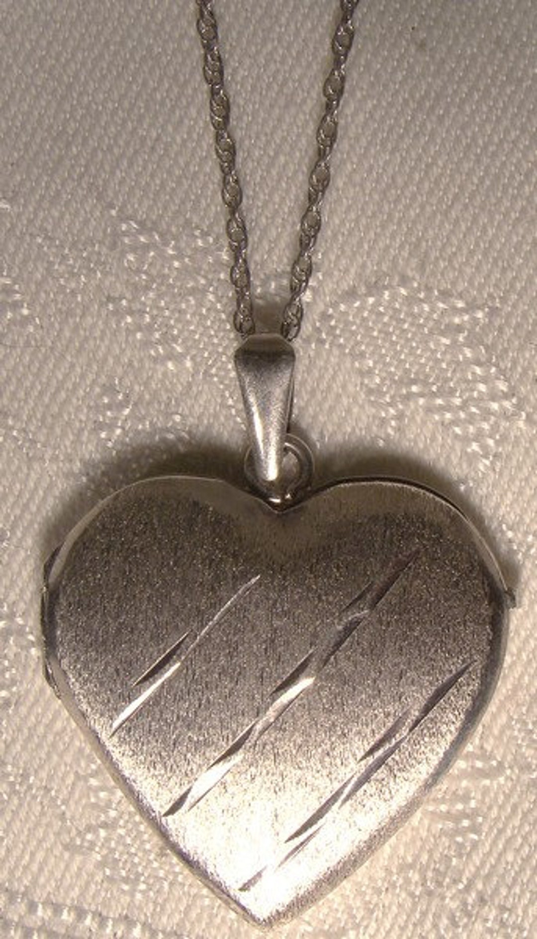 Heart Sterling Silver Locket & Chain Necklace 1970s - Etsy