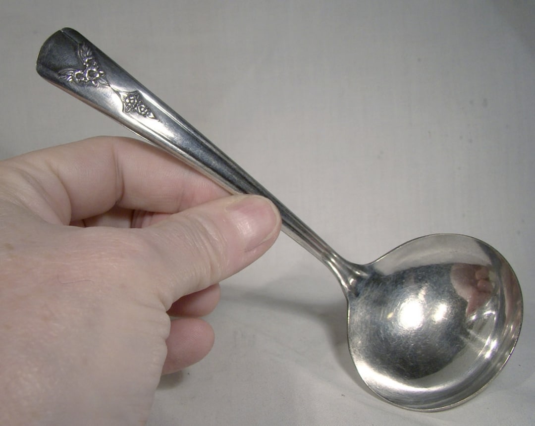 Rosebud Silver Plate Gailstyn 6-1/2" Solid Gravy Ladle 1950s - Etsy