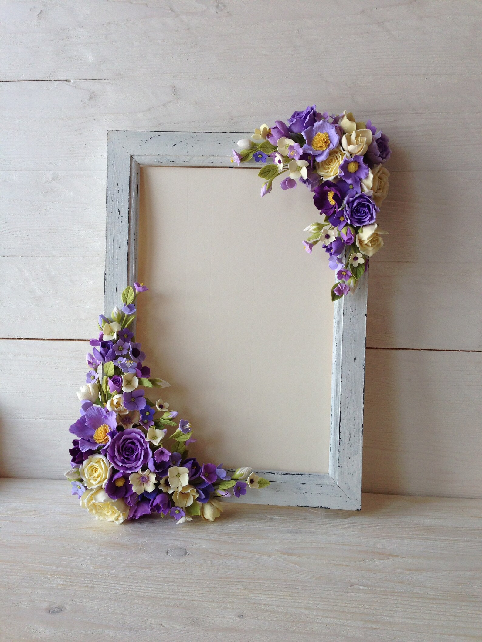 Wedding Frame for Wedding Photo. Polymer Clay Flower. Made to - Etsy