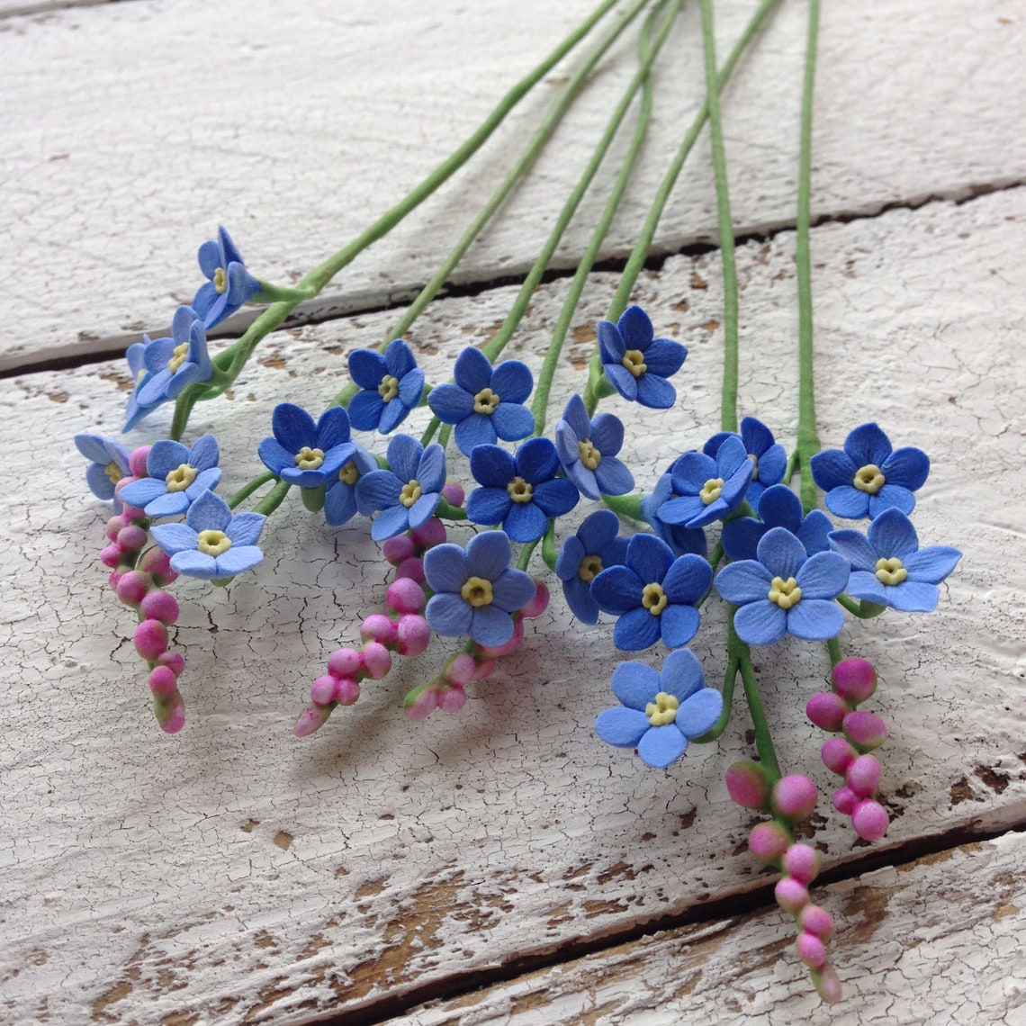 Wedding Bouquet With Forget-me-not. Add to the Bouquet.three - Etsy
