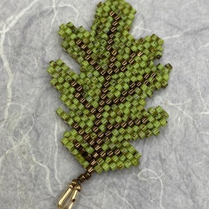 Oak Leaf Brick Stitch Chart Pattern Tutorial - Etsy