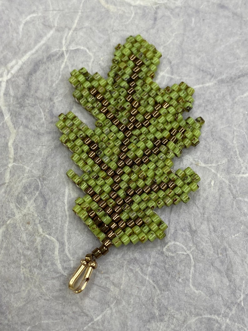 Oak Leaf Brick Stitch Chart Pattern Tutorial - Etsy