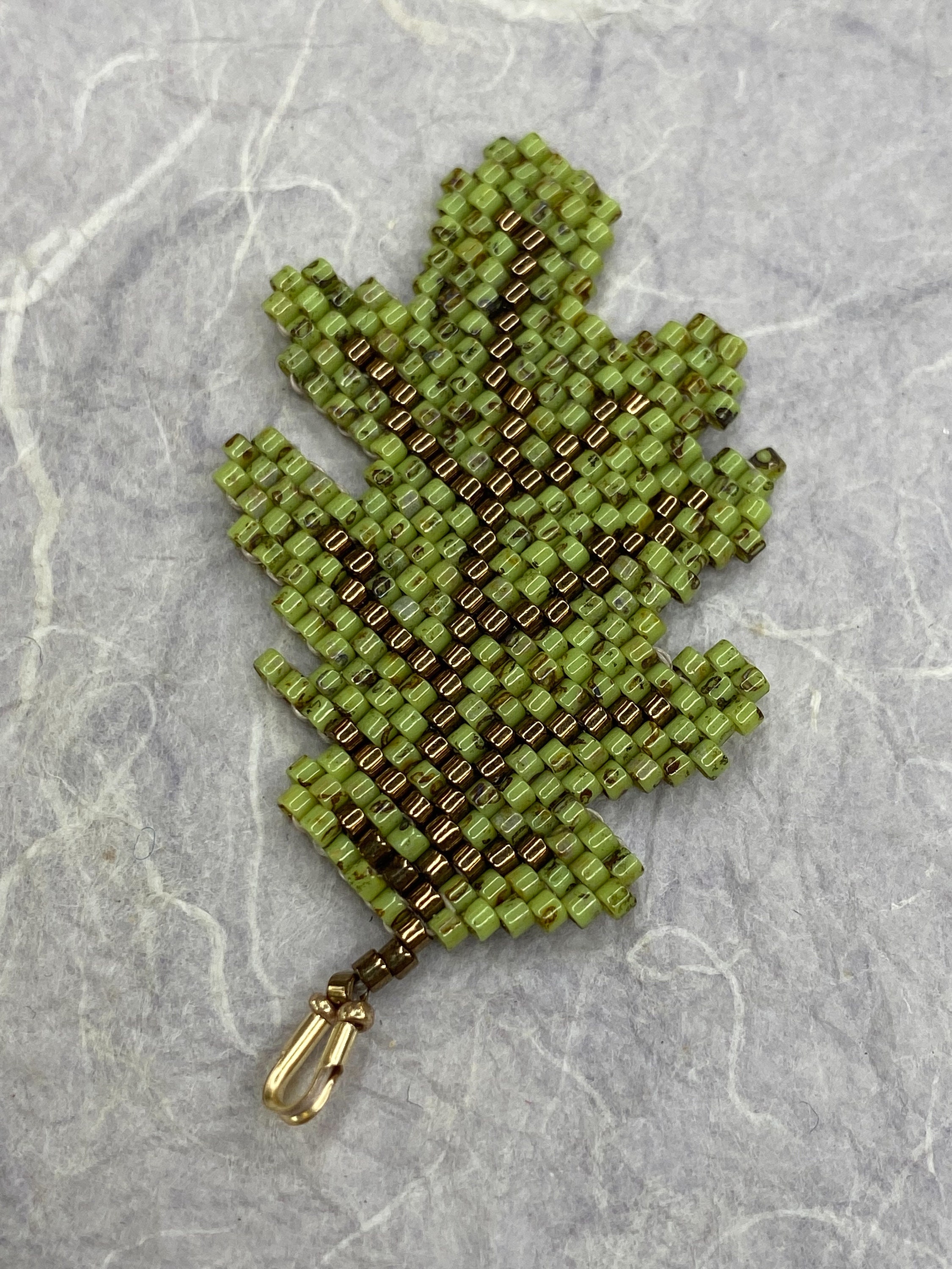 Oak Leaf Brick Stitch Chart Pattern Tutorial - Etsy