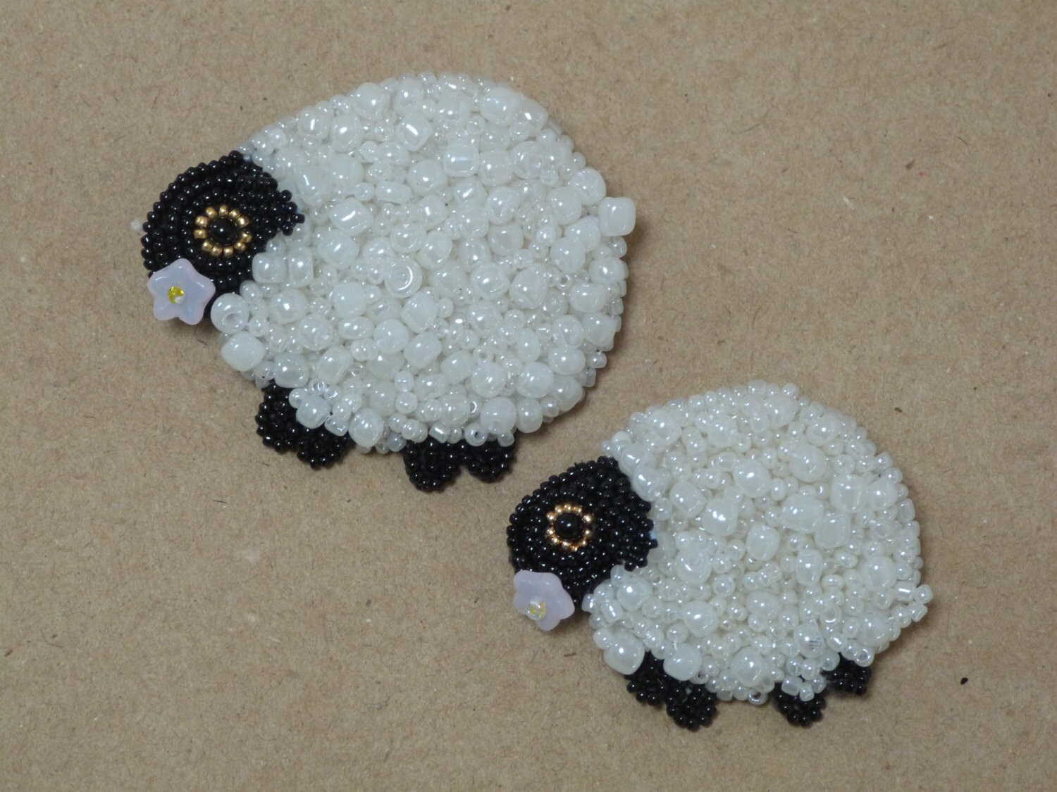 Little Sheep Seed Bead Embroidered Brooch Tutorial | Etsy