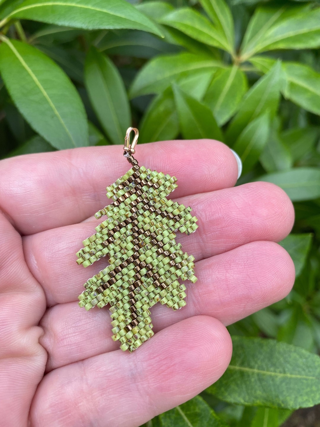 Oak Leaf Brick Stitch Chart Pattern Tutorial - Etsy