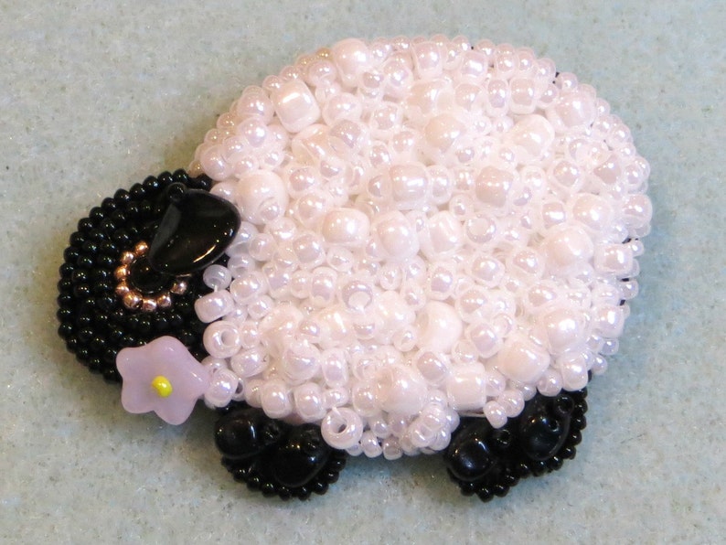 Little Sheep Seed Bead Embroidered Brooch Tutorial - Etsy UK