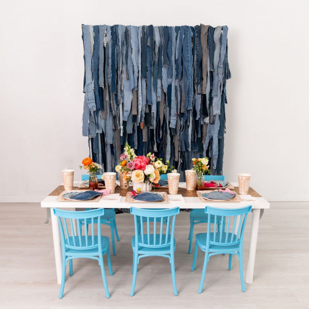 Denim Backdrop, Denim Party Backdrop, Denim Strips Backdrop, Blue Jean ...