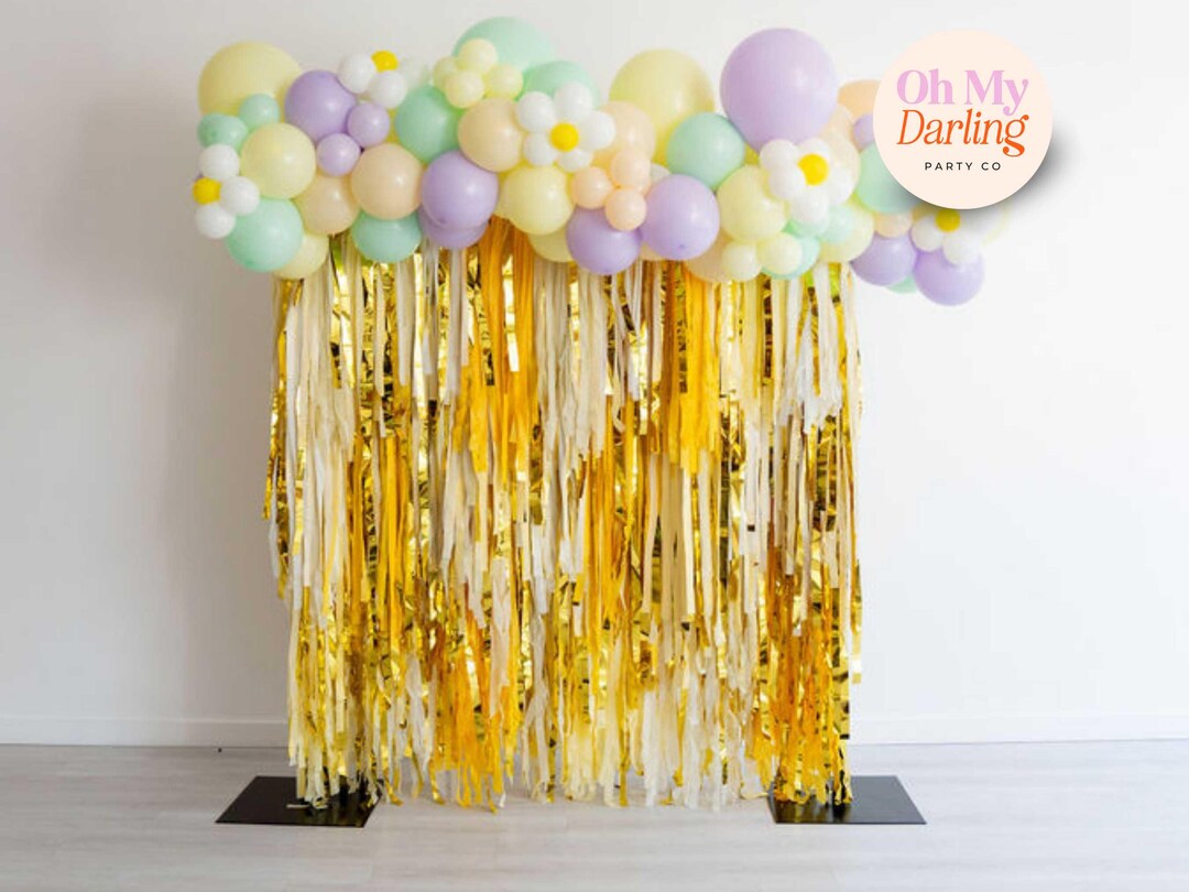 Streamer Wall – Yellow and Gold Daisy Theme for Bridal Showers, Baby ...