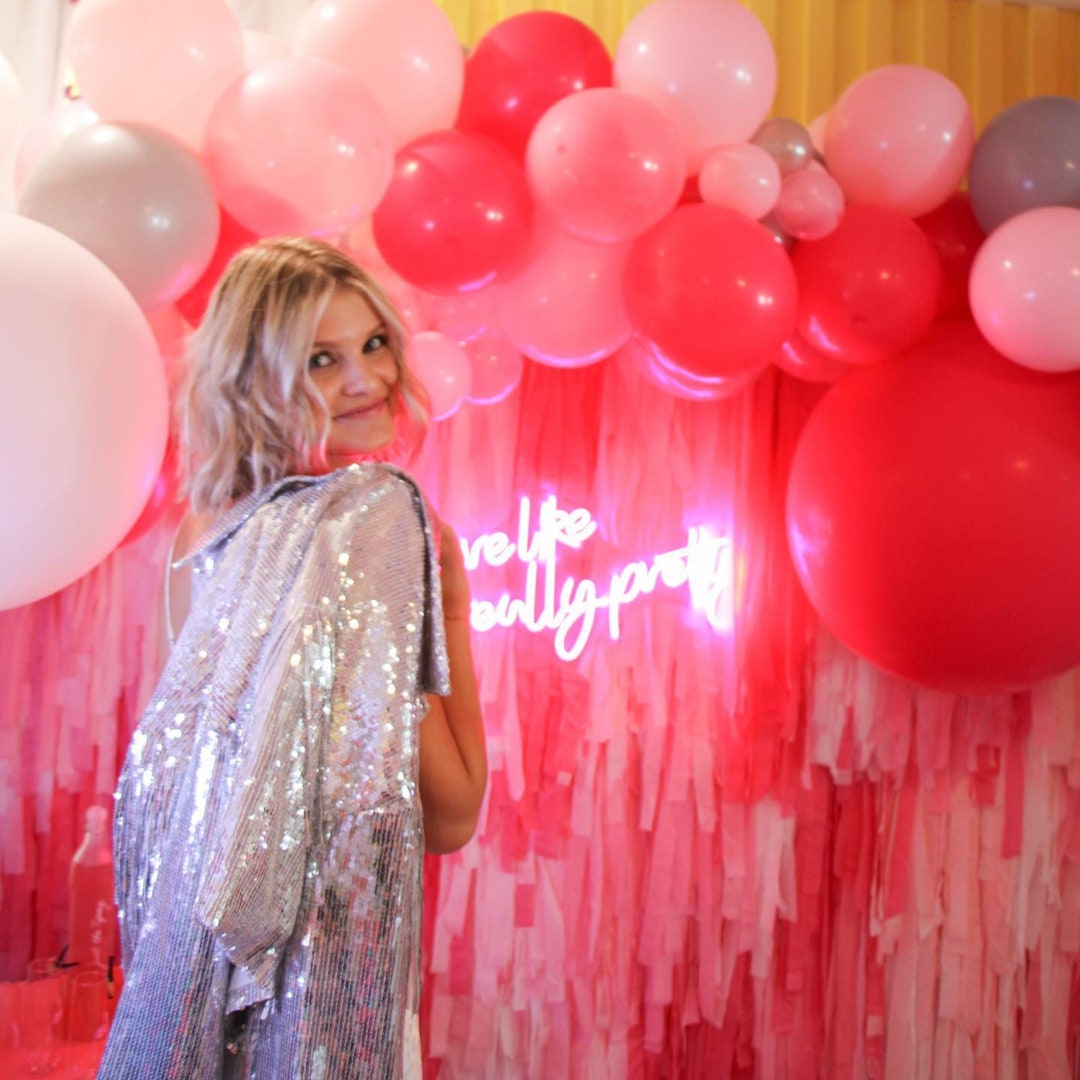 Pretty in Pink Party Fringe Backdrop Pink Photo Backdrop Pink Party ...