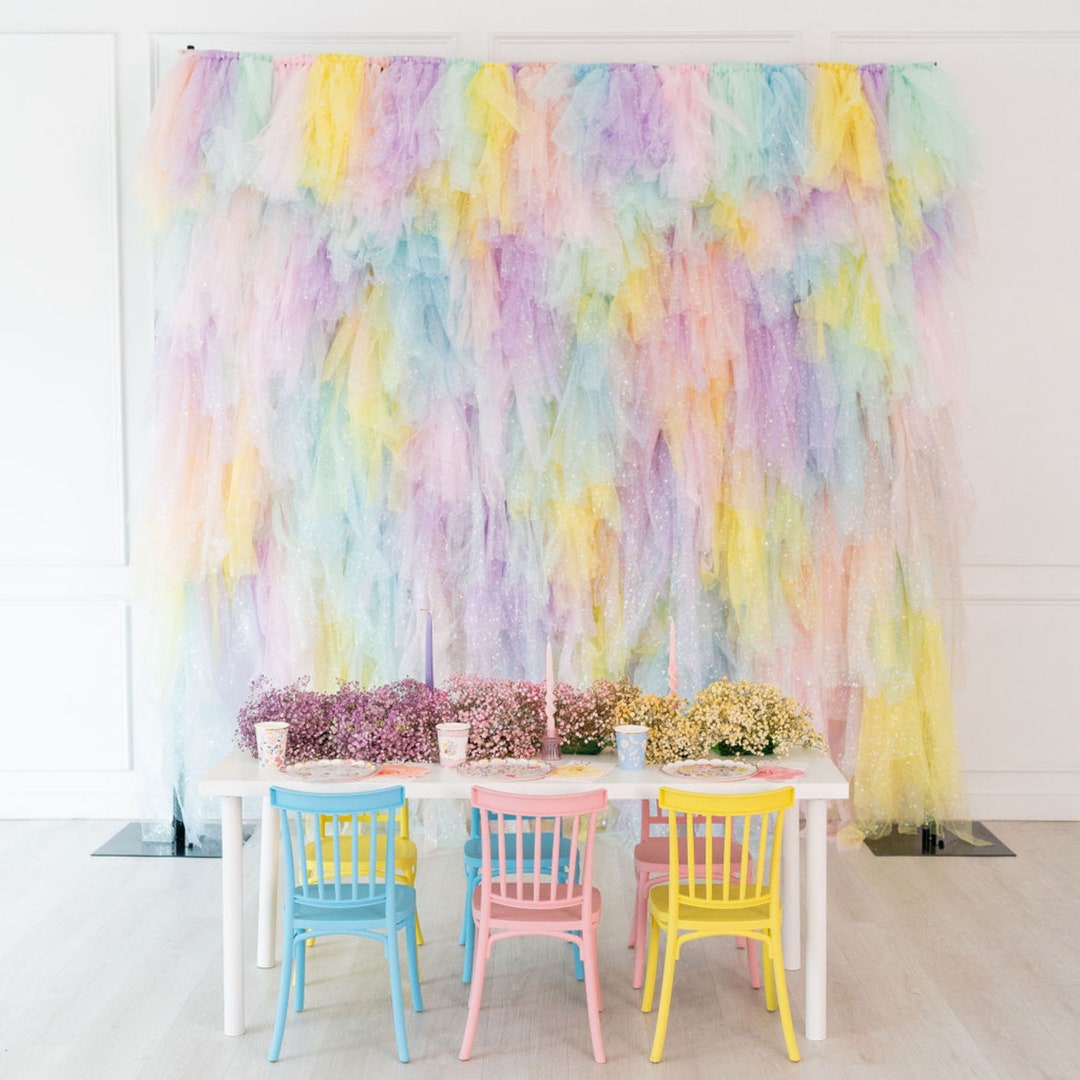 Pastel Tulle Unicorn Party Backdrop Decorations - Etsy