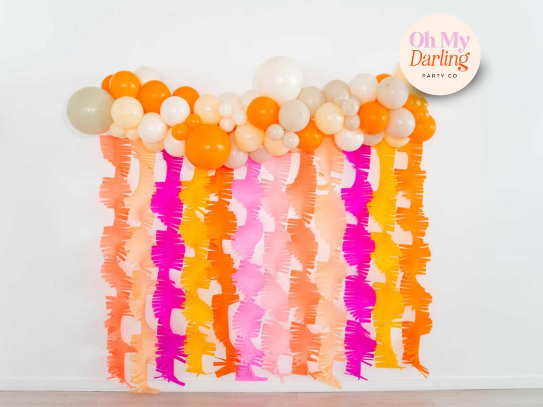 Crepe Paper Fringe Streamers, Affordable Backdrop Idea, Fiesta, Tacos ...