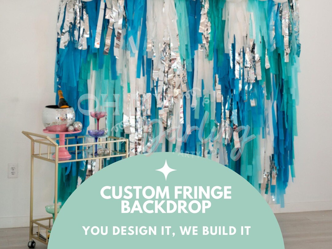 CUSTOM Fringe Backdrop, Fringe Backdrops, Balloon Garlands, Party Decor ...