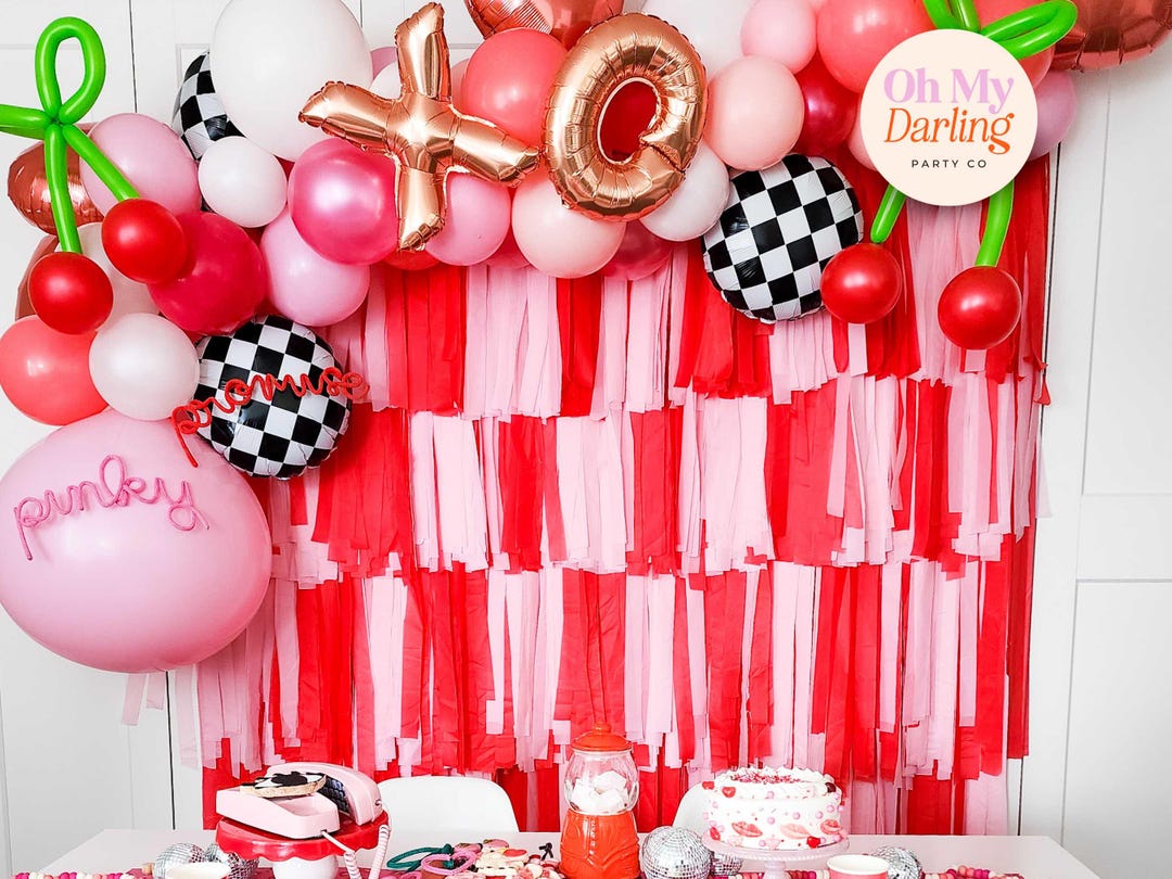 Checked by Design Backdrop – Red and Pink Checkered Cherry Theme for ...